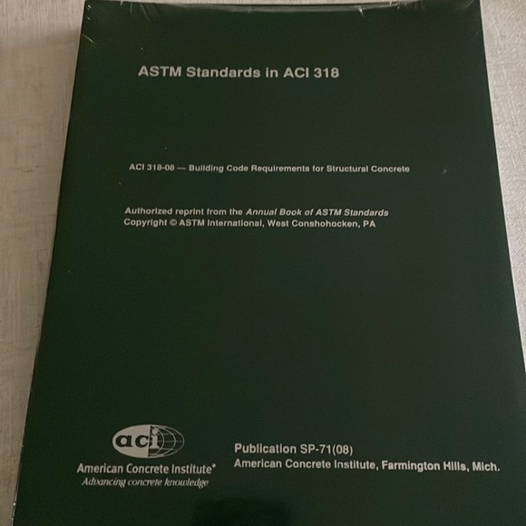Other | Astm Standards In Aci 318 Building Code Requirement Book For ...